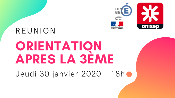Réunion Orientation après la classe de 3ème - Actualités - Voltaire de ...